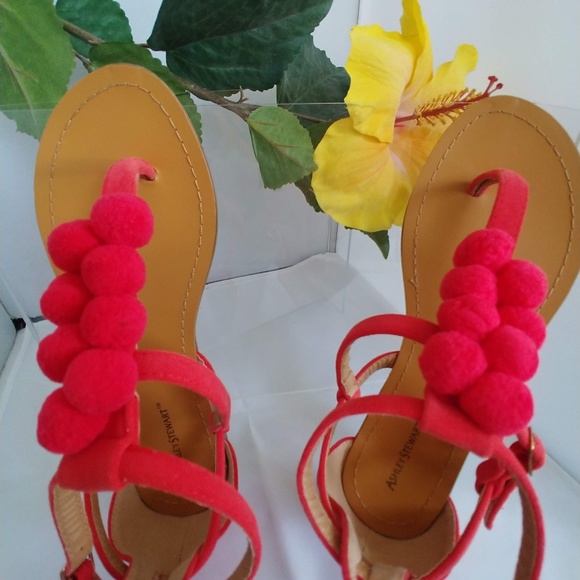 Ashley Stewart | Shoes | Ashley Stewart Red Thong Sandals | Poshmark